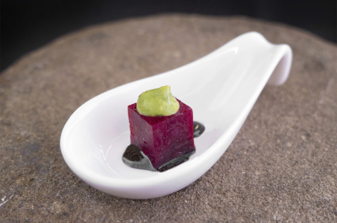 Beet Tartare With Avocado-Lime Cream and Tahini | Sprouts And Krauts